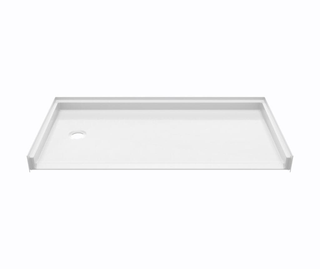 60 x 30" White RBS barrier-free shower pan with left hand drain ...